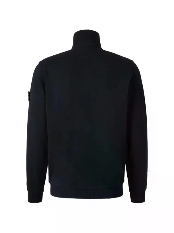 Stone Island Zip-up Patch Sweater - Blue