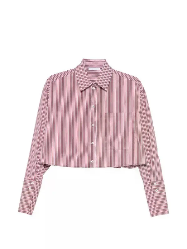 Patrizia Pepe Striped Cropped Shirt - Red