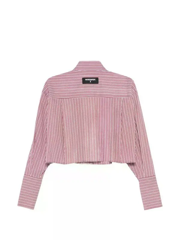 Patrizia Pepe Striped Cropped Shirt - Red