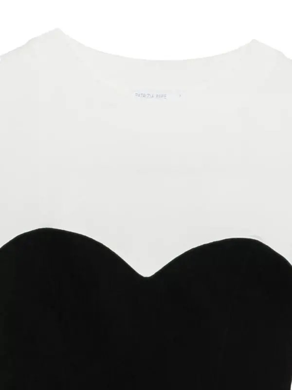 Patrizia Pepe Short-sleeve T-shirt With Knitted Bustier Detail