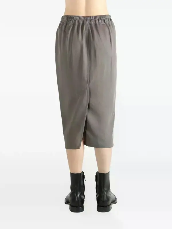 Rick Owens Zip Detail Midi Skirt - Grey