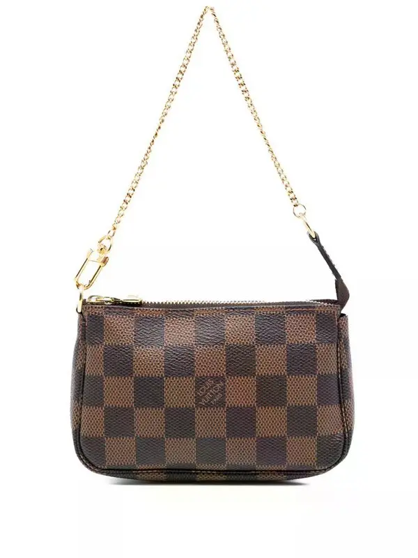 LOUIS VUITTON 2014 Damier Ebene Mini Pochette Accessoires - Brown