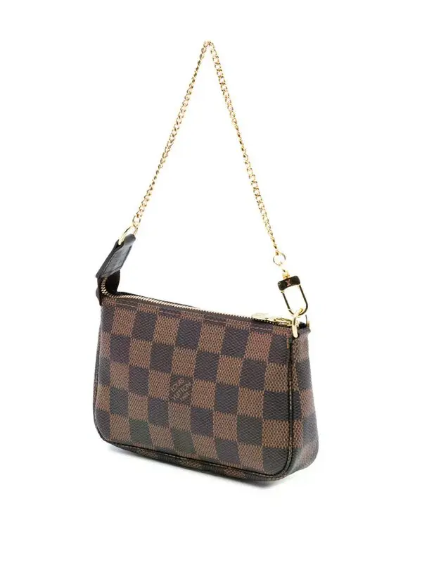 LOUIS VUITTON 2014 Damier Ebene Mini Pochette Accessoires - Brown