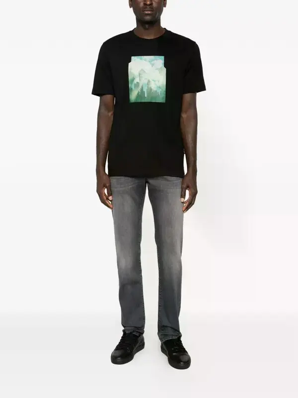 BOSS Printed-artwork T-shirt In Cotton Jersey