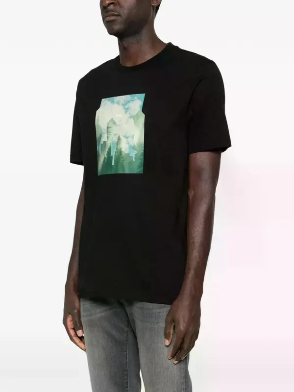 BOSS Printed-artwork T-shirt In Cotton Jersey