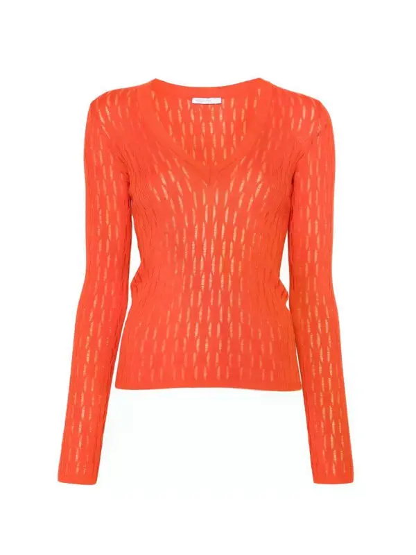 Patrizia Pepe V-neck Long-sleeve Sweater - Orange