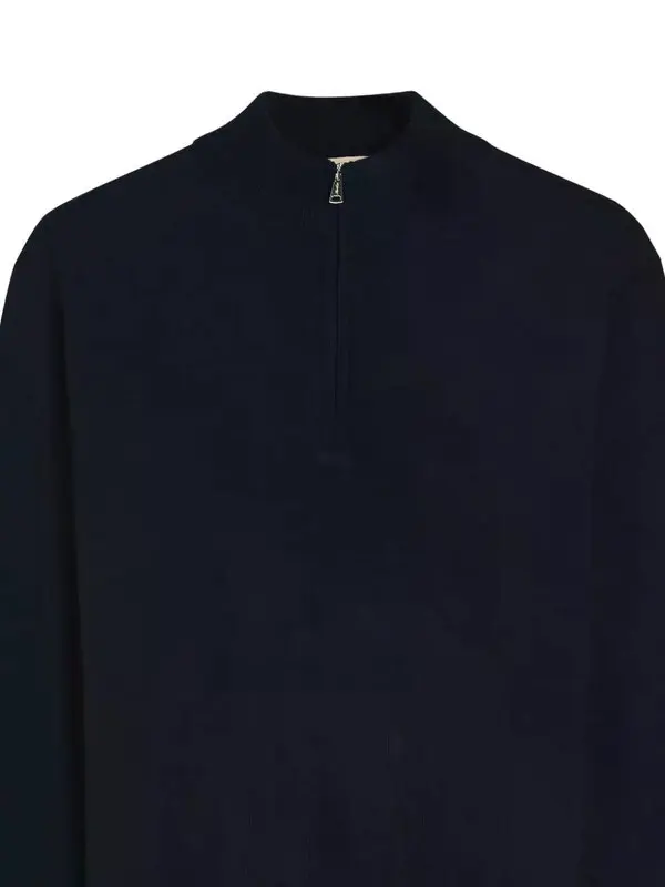 AURELIEN Zip Neck Sweater - Blue