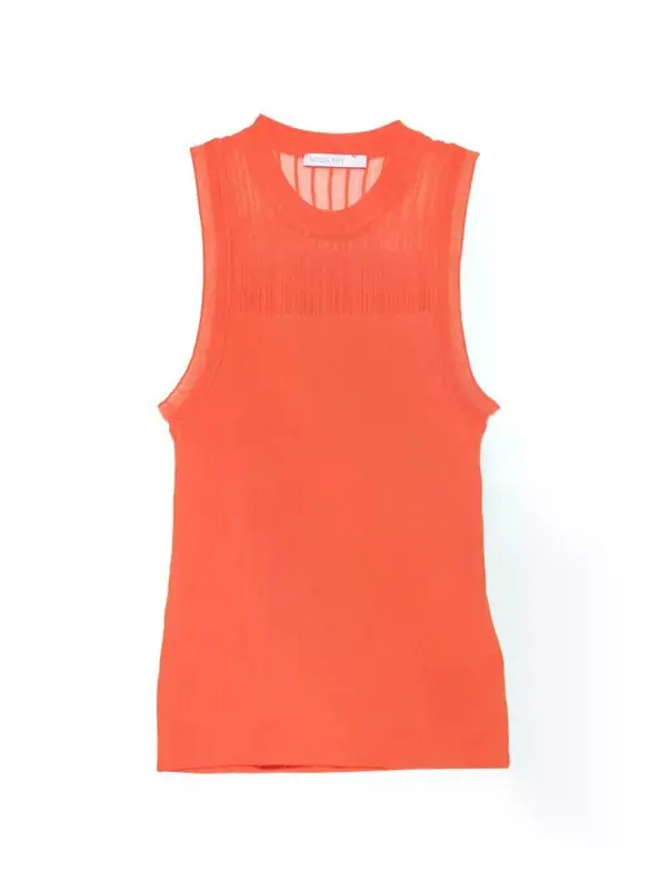Patrizia Pepe Sleeveless Knit Tank Top - Orange