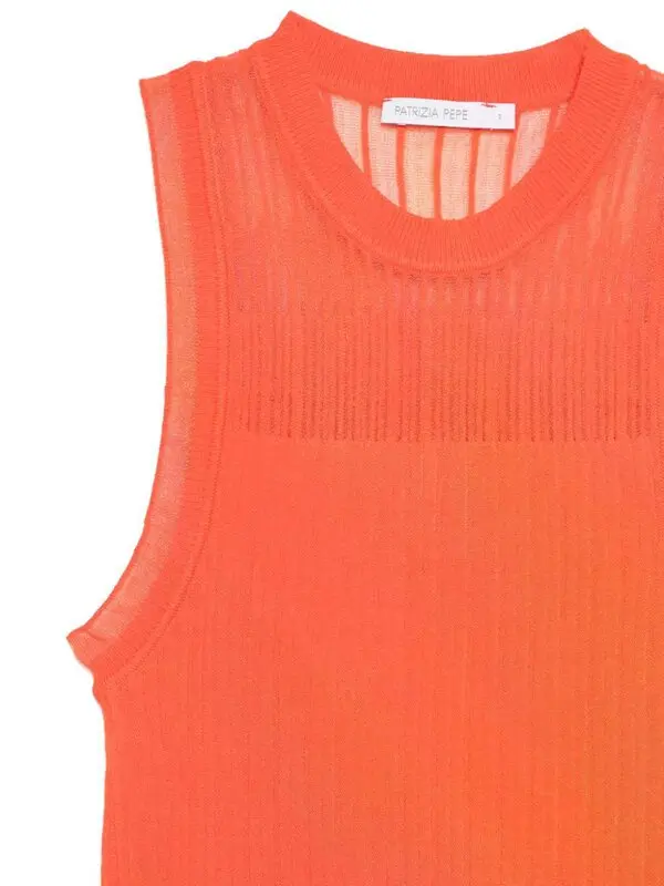 Patrizia Pepe Sleeveless Knit Tank Top - Orange
