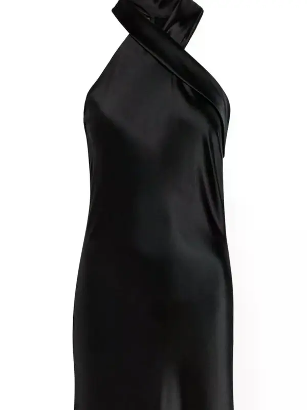 Galvan Pandora Halterneck Maxi Dress - Black
