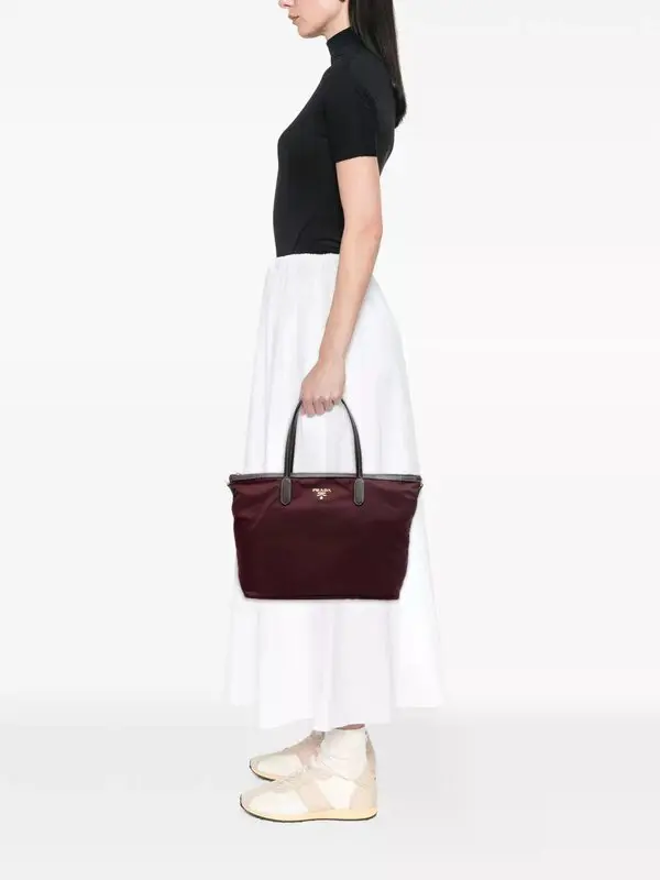 Prada Saffiano Trimmed Tessuto Satchel