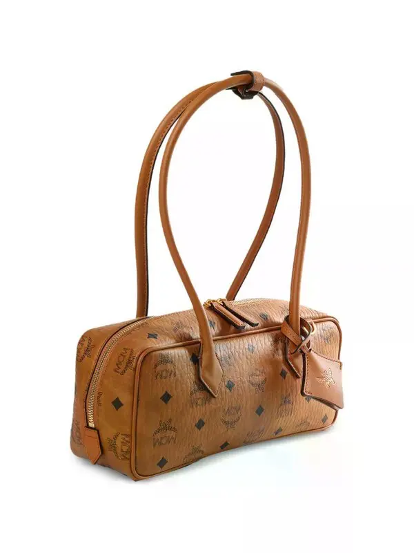 Mcm Aren Monogram Zip Shoulder Bag - Brown