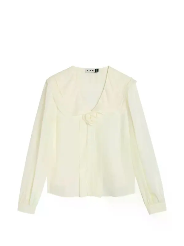 Rixo Emelin Flower-appliqué Blouse - Neutrals