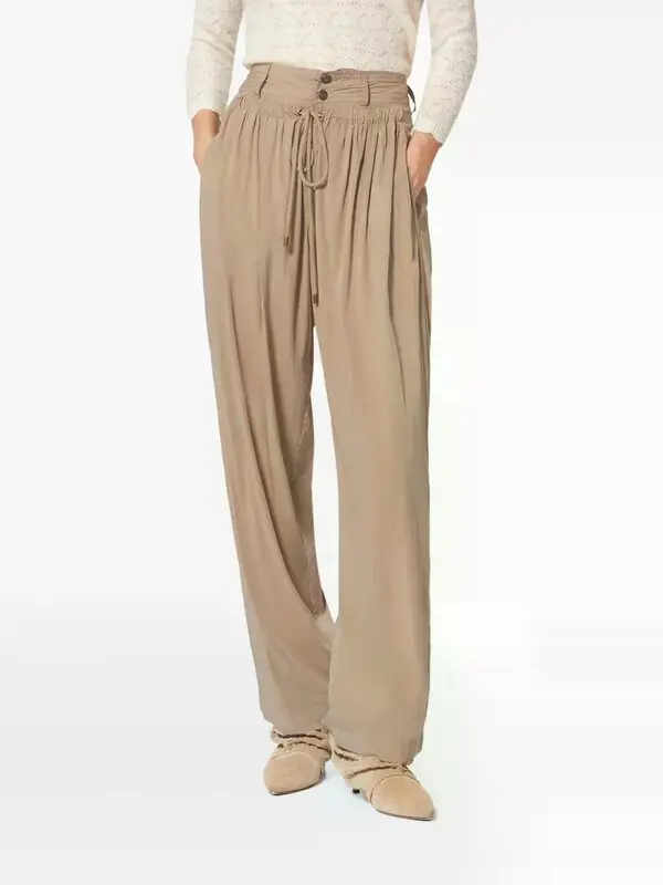 Isabel Marant Étoile Inaya Pleated Wide-leg Trousers - Neutrals