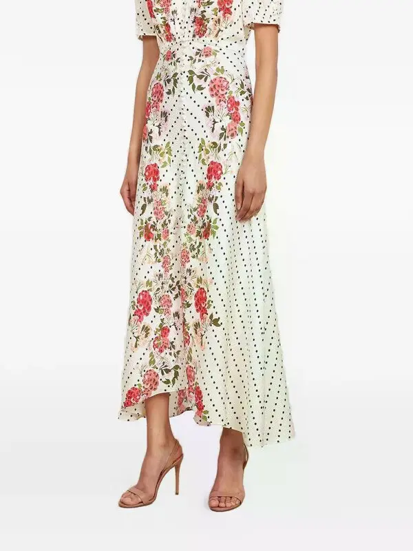 Saloni Lea Polka-dot Floral Dress