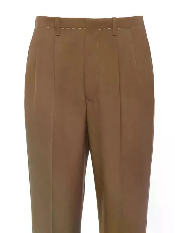 MAISON MARGIELA Pleat Cuffed Trousers - Brown