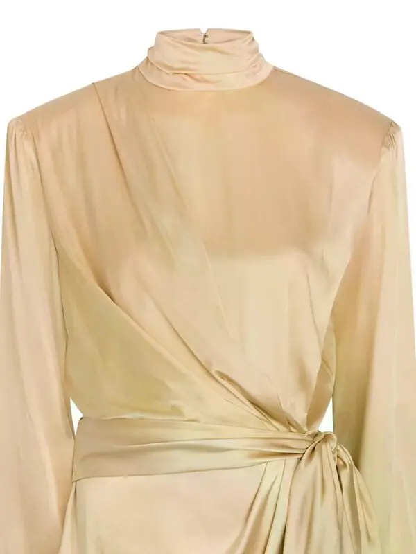 Ronny Kobo Imara Draped Knot Mini Dress - Neutrals