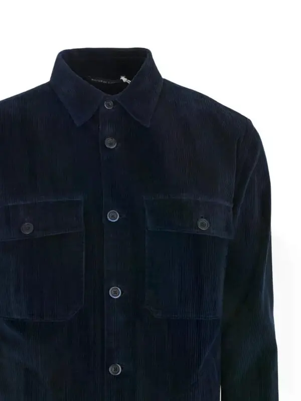 120% Lino Corduroy-effect Pocket Overshirt