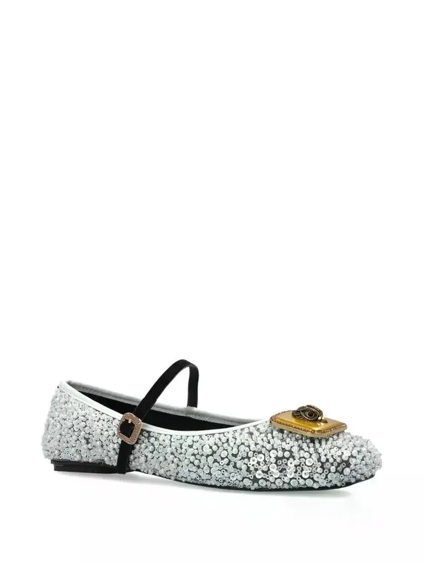Kurt Geiger Pimlico Embellished Ballet Flats - Grey