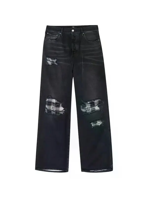 Amiri Flannel Repair Baggy Jeans
