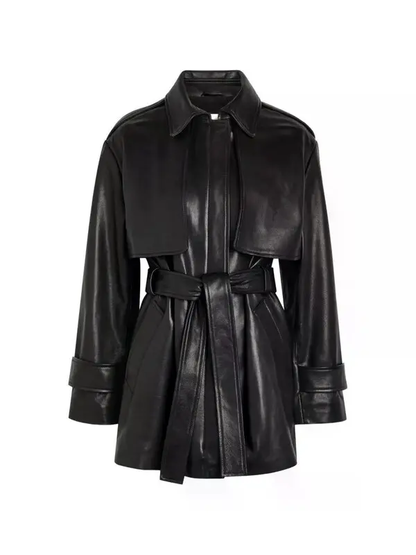 Nour Hammour Priya Belted Leather Jacket