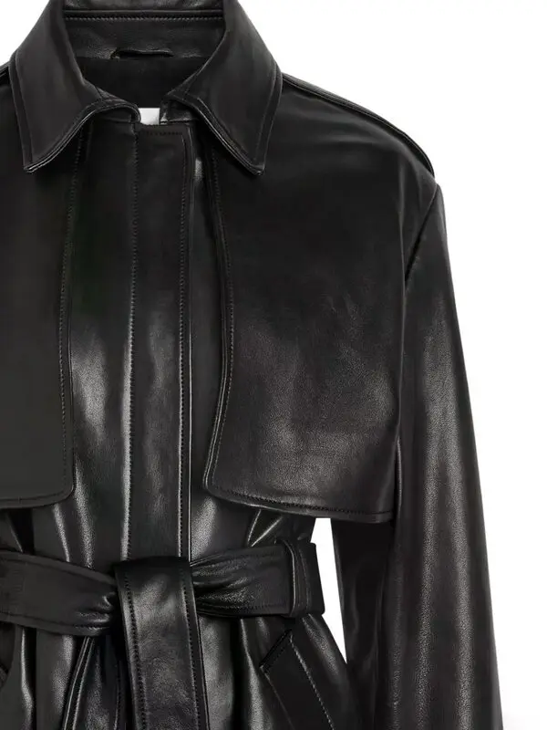 Nour Hammour Priya Belted Leather Jacket