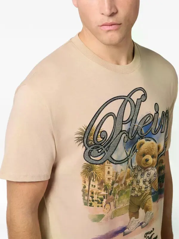 Philipp Plein Teddy Tennis Round-neck T-shirt - Neutrals