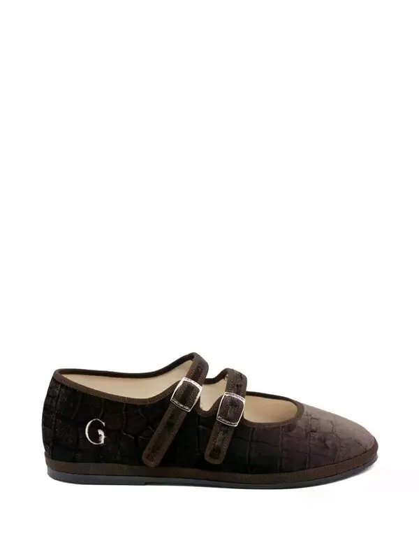 GONDOLINA Croco Mary Jane Ballet Flats