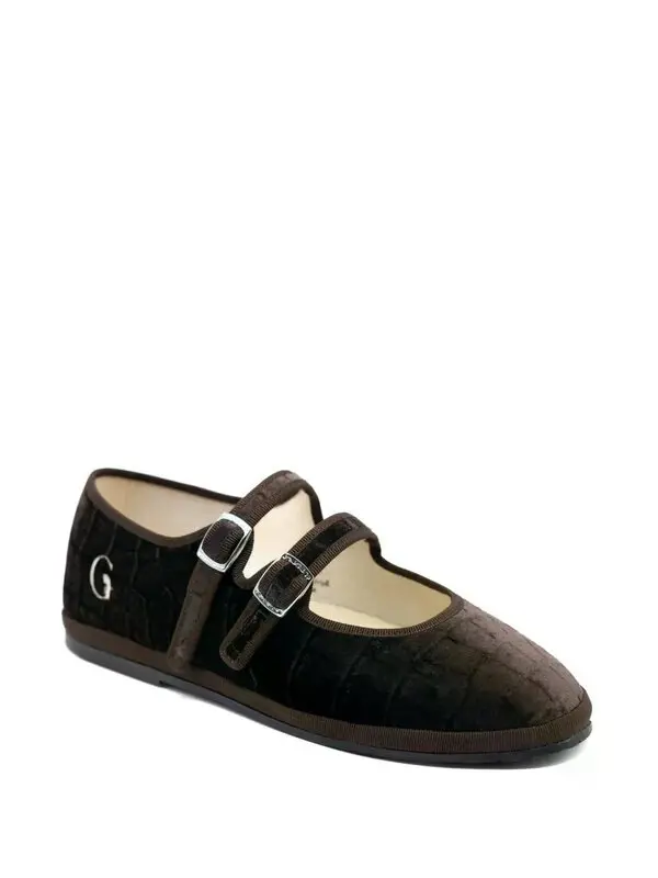 GONDOLINA Croco Mary Jane Ballet Flats