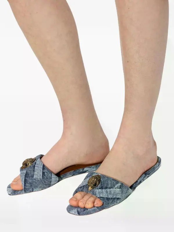 Kurt Geiger Kensington Eagle-head Flat Sandals - Blue