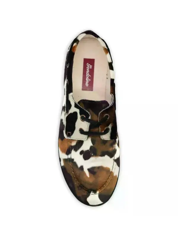 GONDOLINA Rodeo Cow-print Boat Shoes