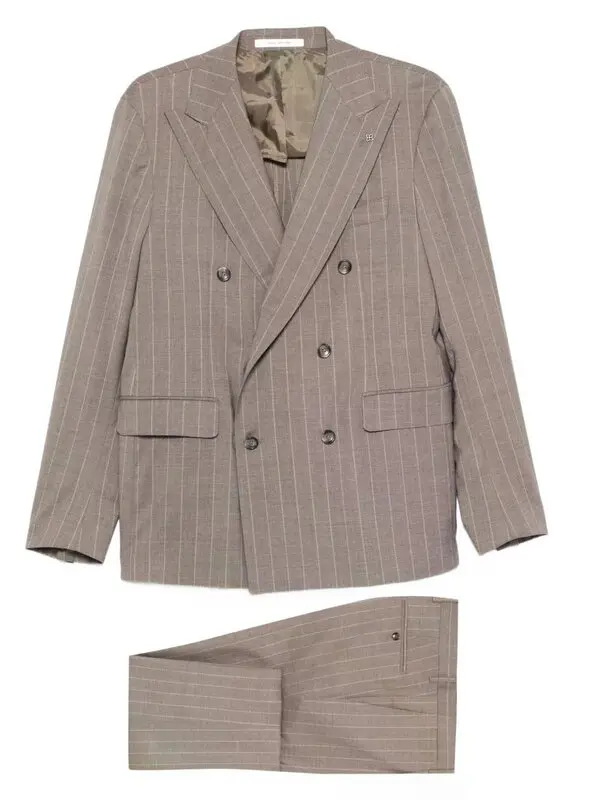 Tagliatore Striped Suit - Neutrals