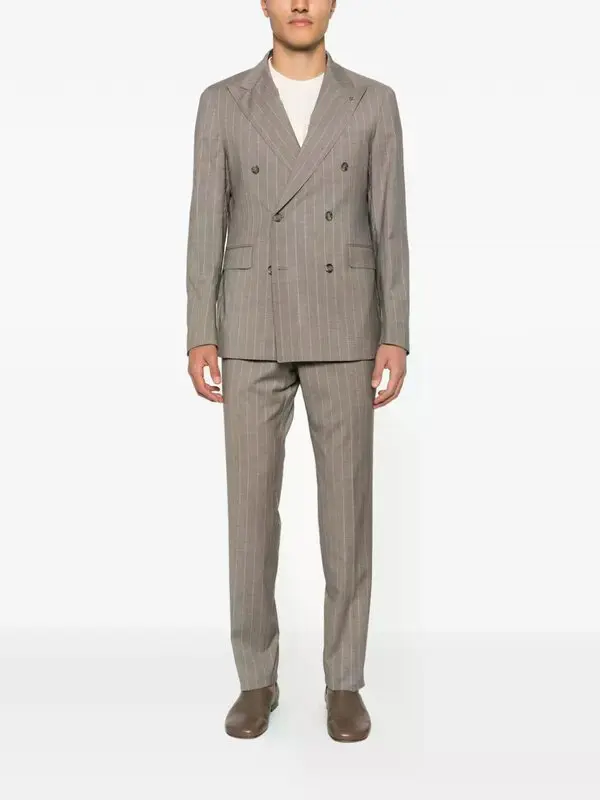 Tagliatore Striped Suit - Neutrals
