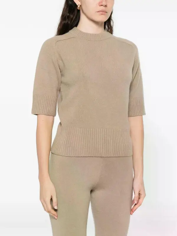 Extreme Cashmere Nº374 Lauren Half-sleeve Sweater - Neutrals