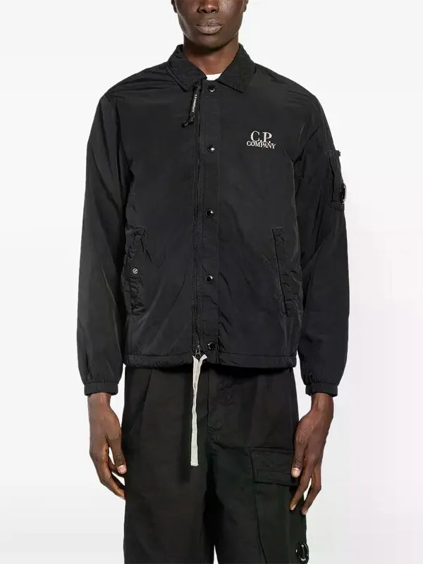 C.P. COMPANY Chrome-r Graphic Zipped Overshirt - Black