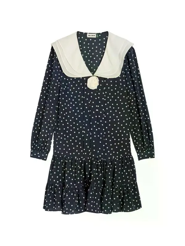 Rixo Valetta Polka-dot Mini Dress - Blue