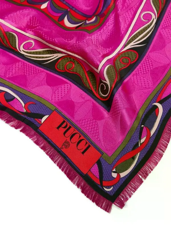 Emilio Pucci Mixed-print Jacquard Scarf - Pink