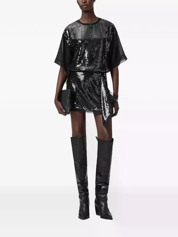 ALLSAINTS Sequin Embellished Asymmetric Skirt