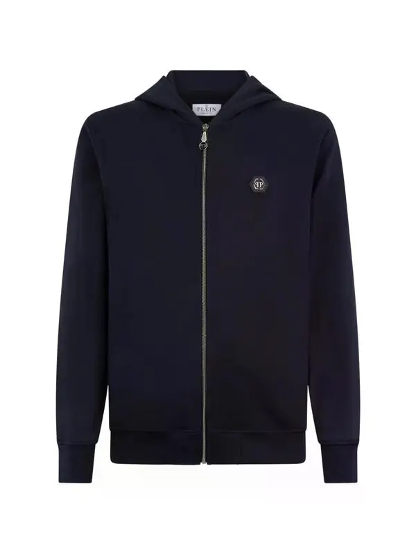 Philipp Plein Logo Plaque Zip Hoodie