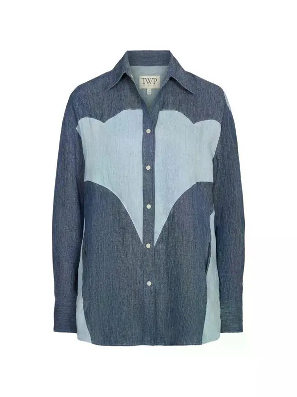 TWP Austin Panelled Shirt - Blue