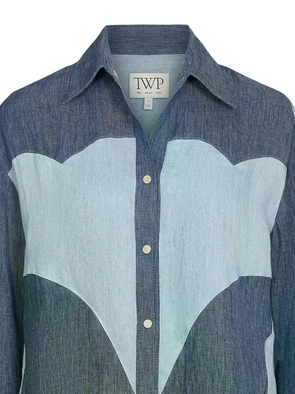 TWP Austin Panelled Shirt - Blue