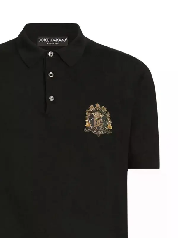 Dolce & Gabbana Virgin Wool Polo Shirt - Black
