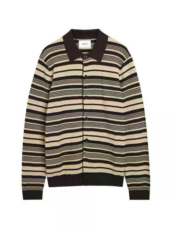 Nn07 Nolan Striped Button-up Cardigan
