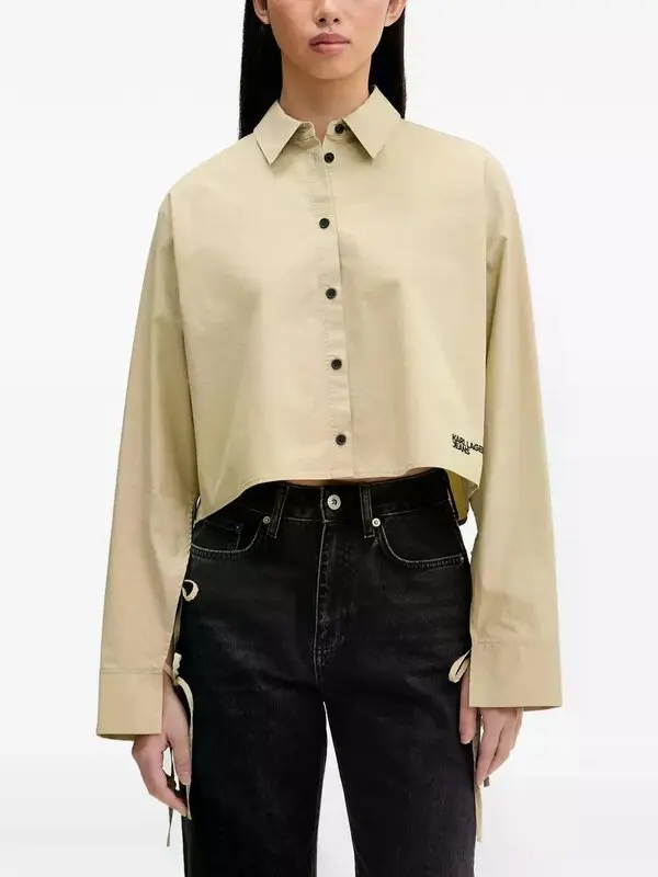 Karl Lagerfeld Tie-detail Cropped Shirt