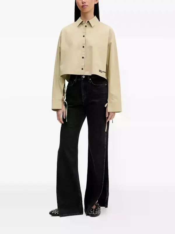 Karl Lagerfeld Tie-detail Cropped Shirt