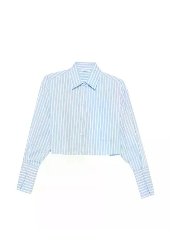 Patrizia Pepe Striped Cropped Shirt - Blue