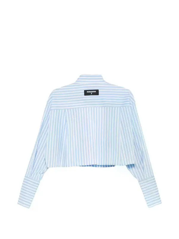 Patrizia Pepe Striped Cropped Shirt - Blue
