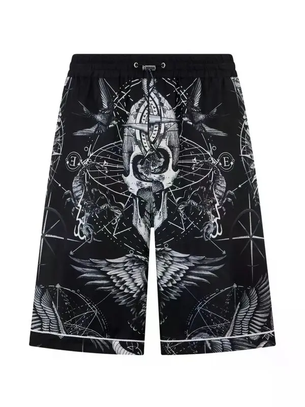 Philipp Plein Printed Silk Shorts