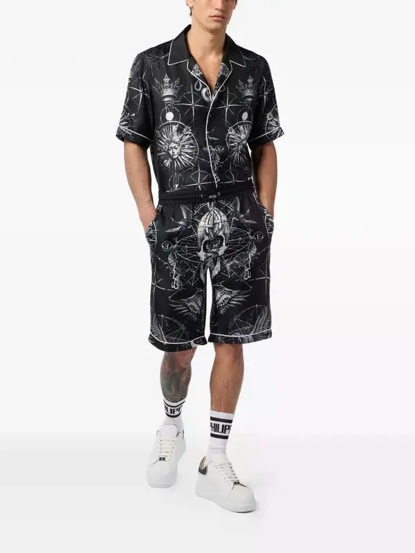 Philipp Plein Printed Silk Shorts