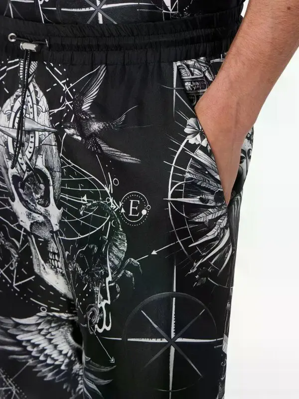 Philipp Plein Printed Silk Shorts